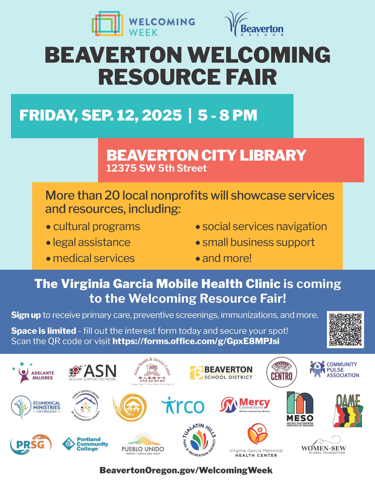 Beaverton Welcoming Week Resource Fair – 2025 – Afghan Support Network